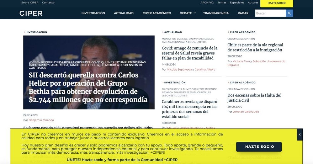 Ciper Chile - Media Directory - Project Oasis